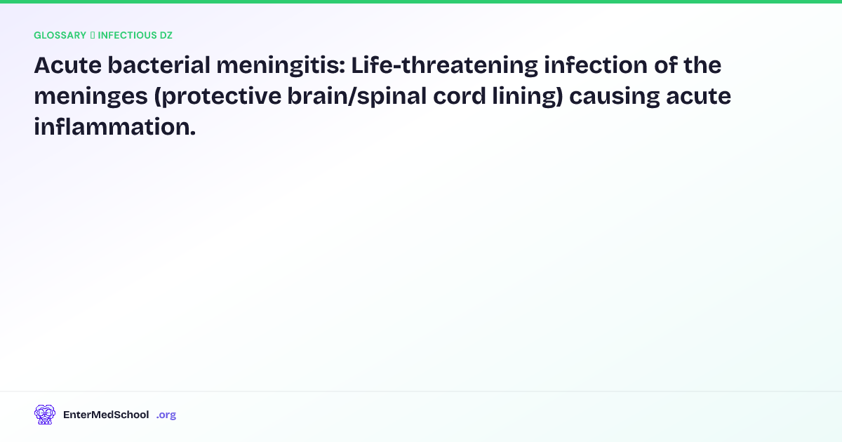 Acute bacterial meningitis (purulent meningitis) — Definition, Causes ...