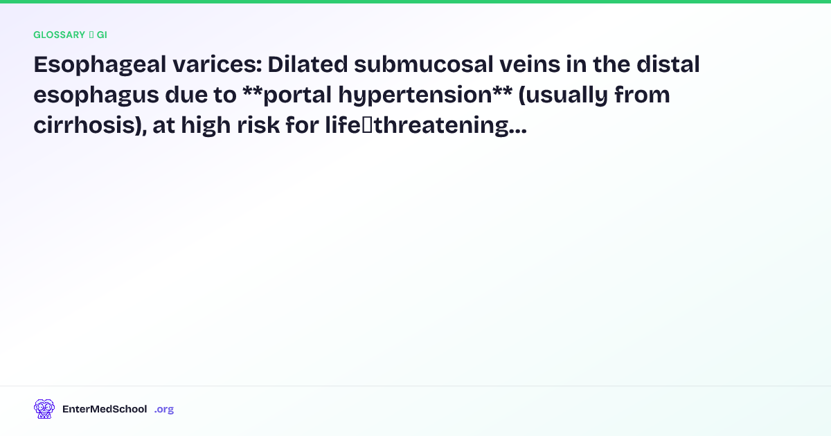 Esophageal varices (EV) — Definition, Causes & Treatment ...