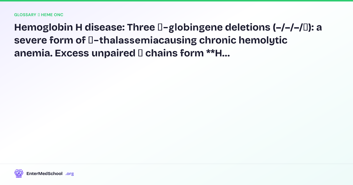 Hemoglobin H disease (HbH) — Definition, Causes & Treatment ...