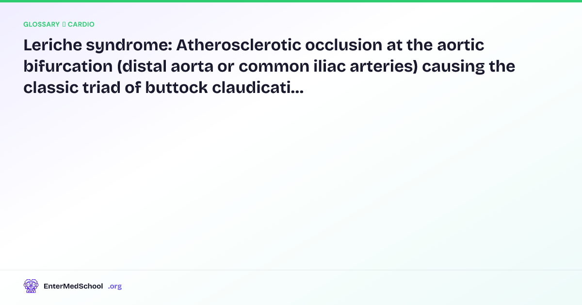 Leriche syndrome (AIOD) — Definition, Causes & Treatment ...