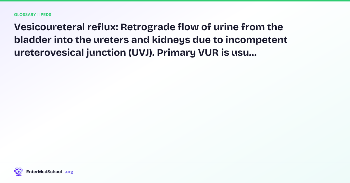 Vesicoureteral reflux (VUR) — Definition, Causes & Treatment ...