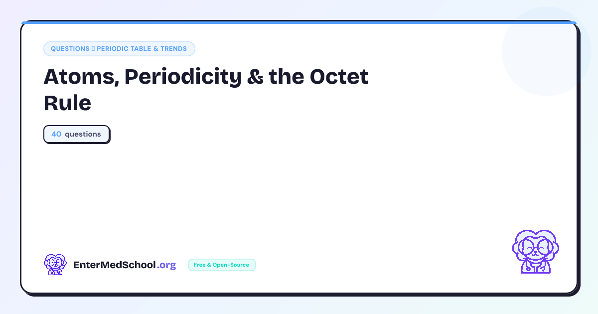 Atoms, Periodicity & the Octet Rule — 40 questions | EnterMedSchool.org
